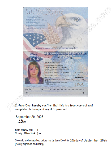 Passports and IDs - New York - U.S. Apostille Services